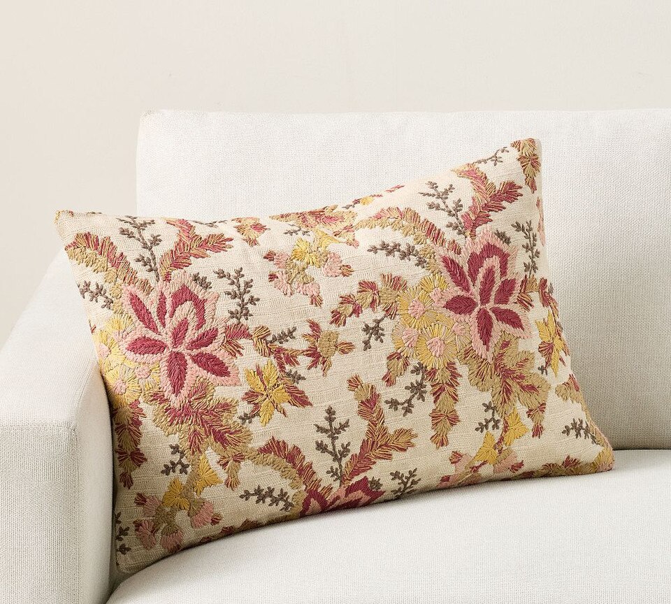 Aila Embroidered Cushion Cover | Pottery Barn UK