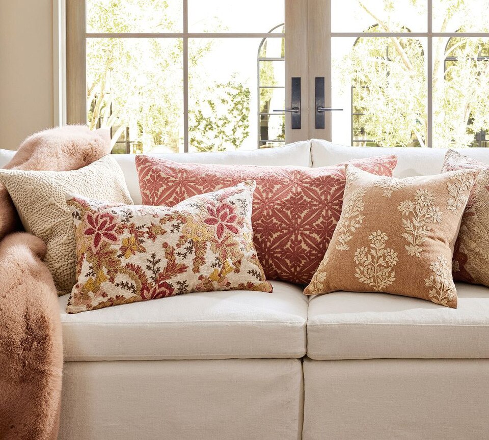 Aila Embroidered Cushion Cover | Pottery Barn UK