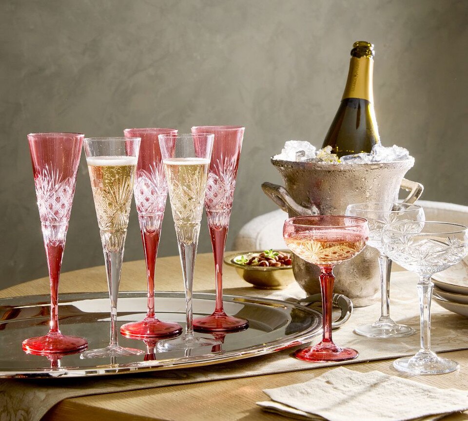 Pottery Barn Champagne Flutesnull