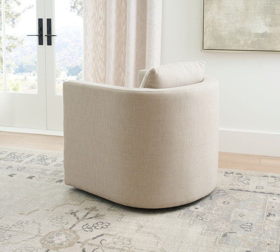 Ayden Barrel Arm Swivel Chair | Pottery Barn UK