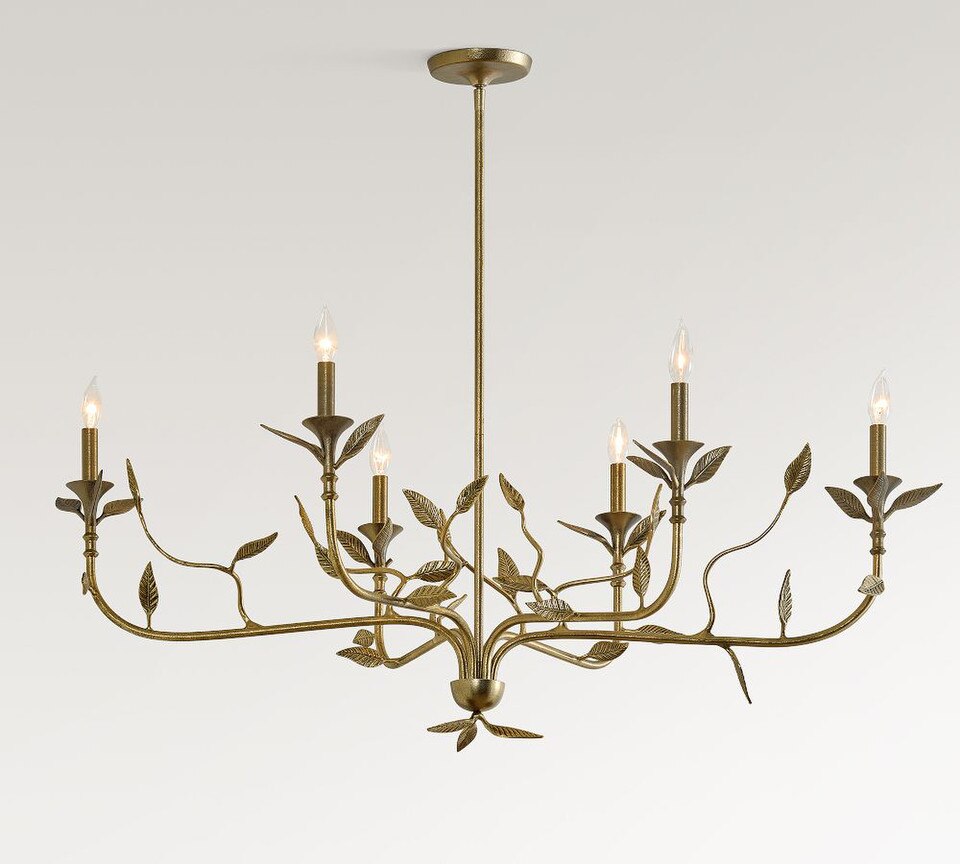 Botanical Forged Iron Oval Chandelier (127 cm) | Pottery Barn UK