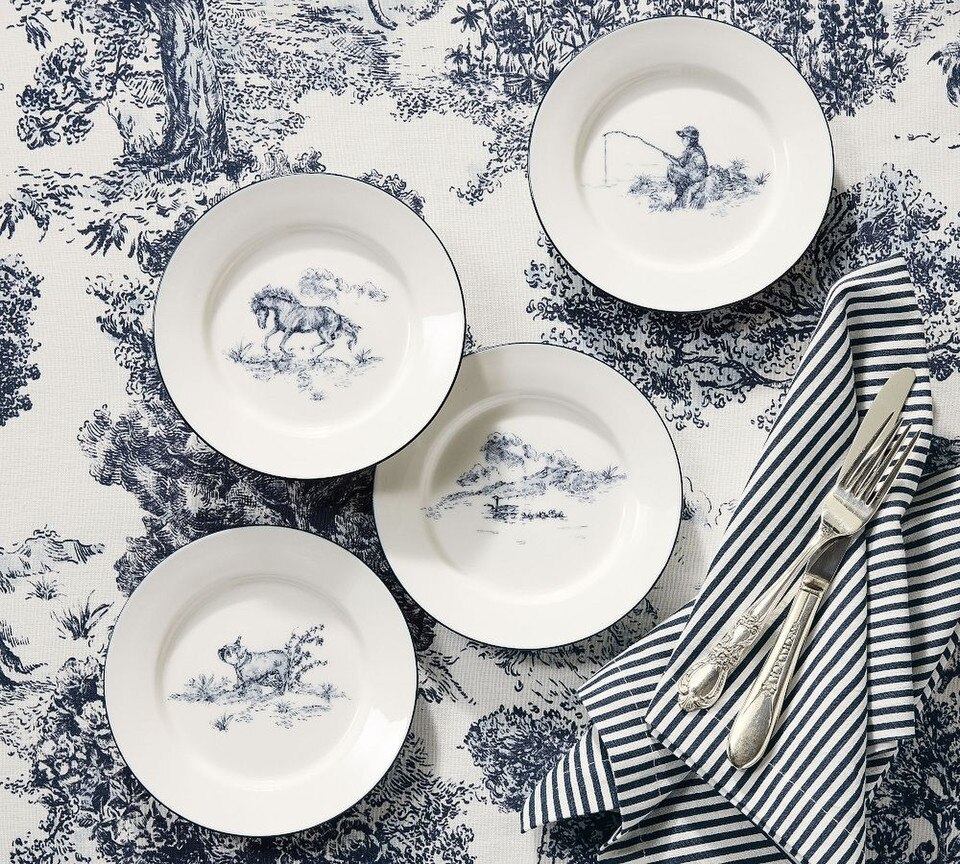 Brandon Maxwell Groveland Toile Appetizer Plates - Mixed Set of 4 ...