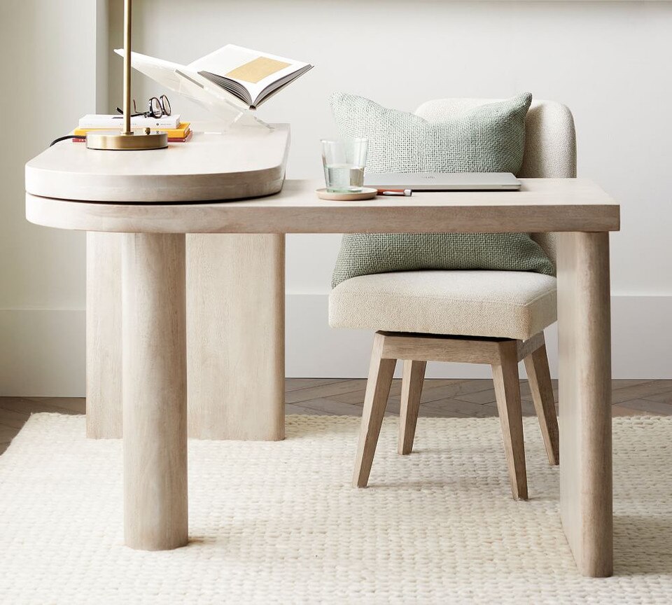 Cayman L-Shape Rotating Desk (127 cm) | Pottery Barn UK