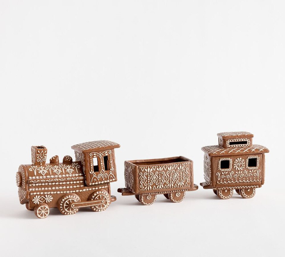 Handcrafted Ceramic Gingerbread Train | Pottery Barn UK