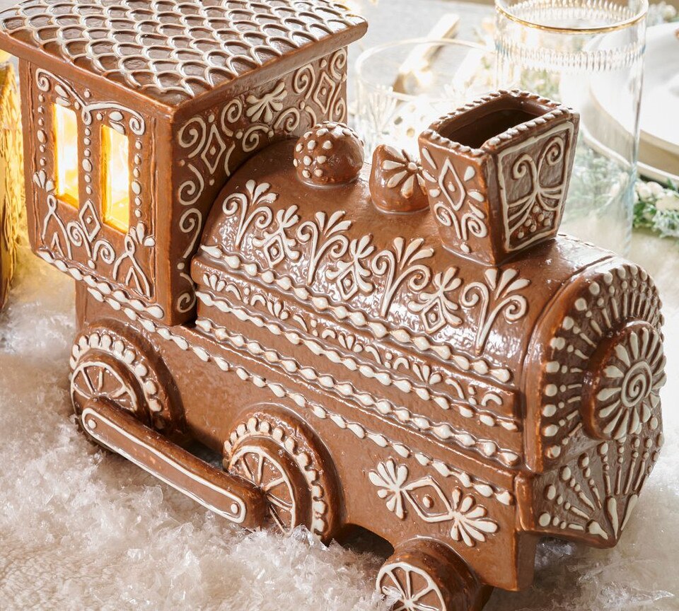 Handcrafted Ceramic Gingerbread Train | Pottery Barn UK