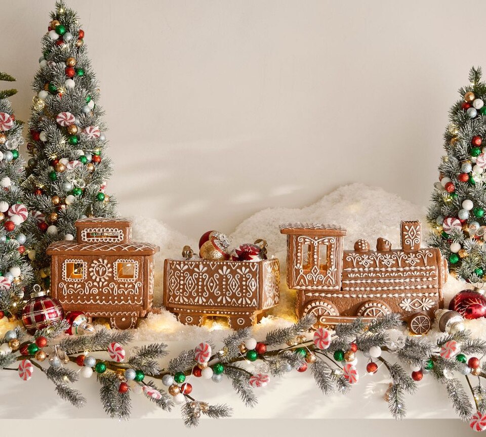 Handcrafted Ceramic Gingerbread Train | Pottery Barn UK