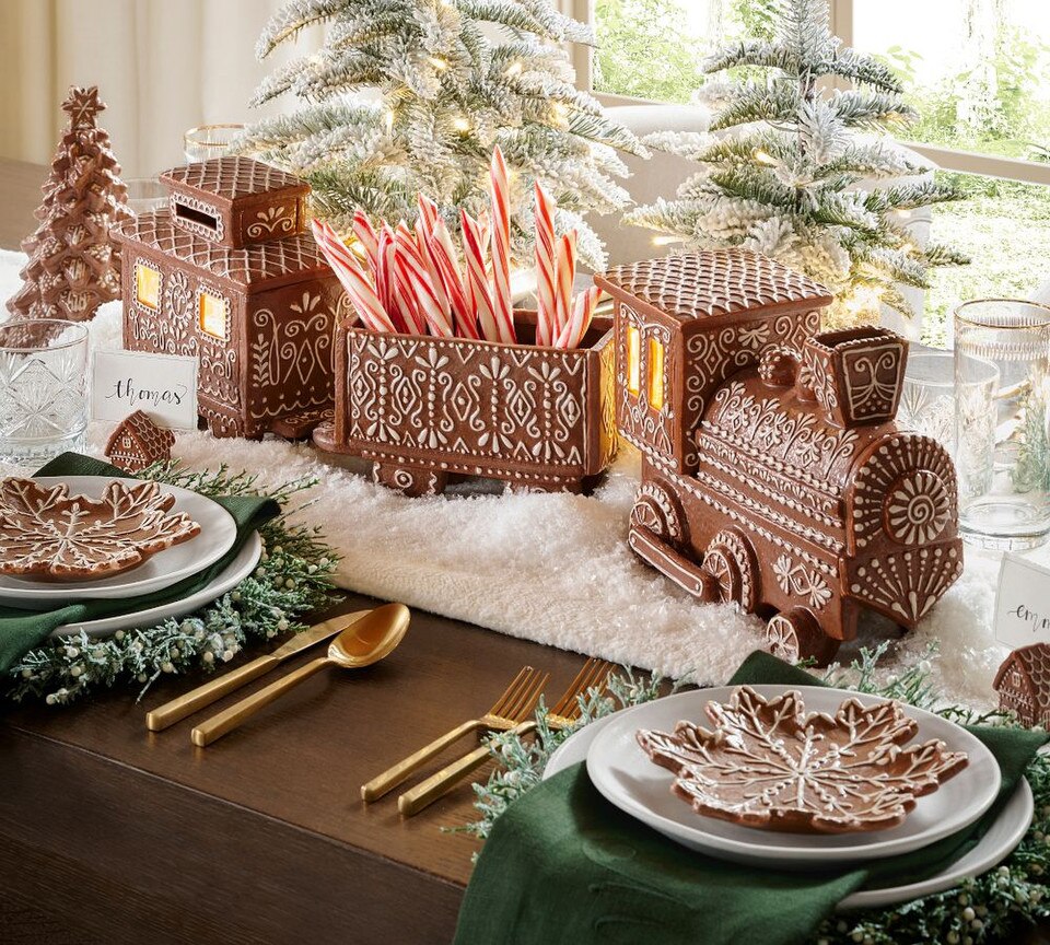 Handcrafted Ceramic Gingerbread Train | Pottery Barn UK