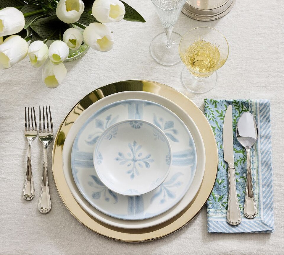 Chambray Tile Stoneware Soup Bowls | Pottery Barn UK