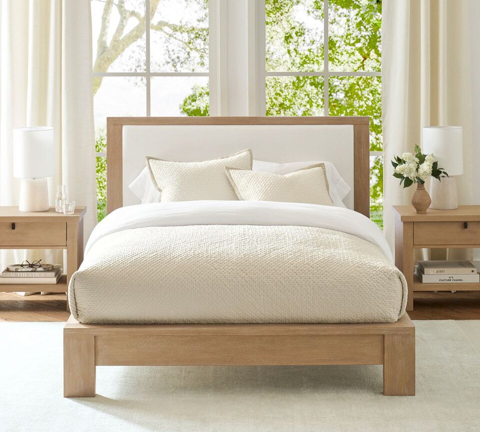 Cross Stitch Velvet Bedspread | Pottery Barn UK