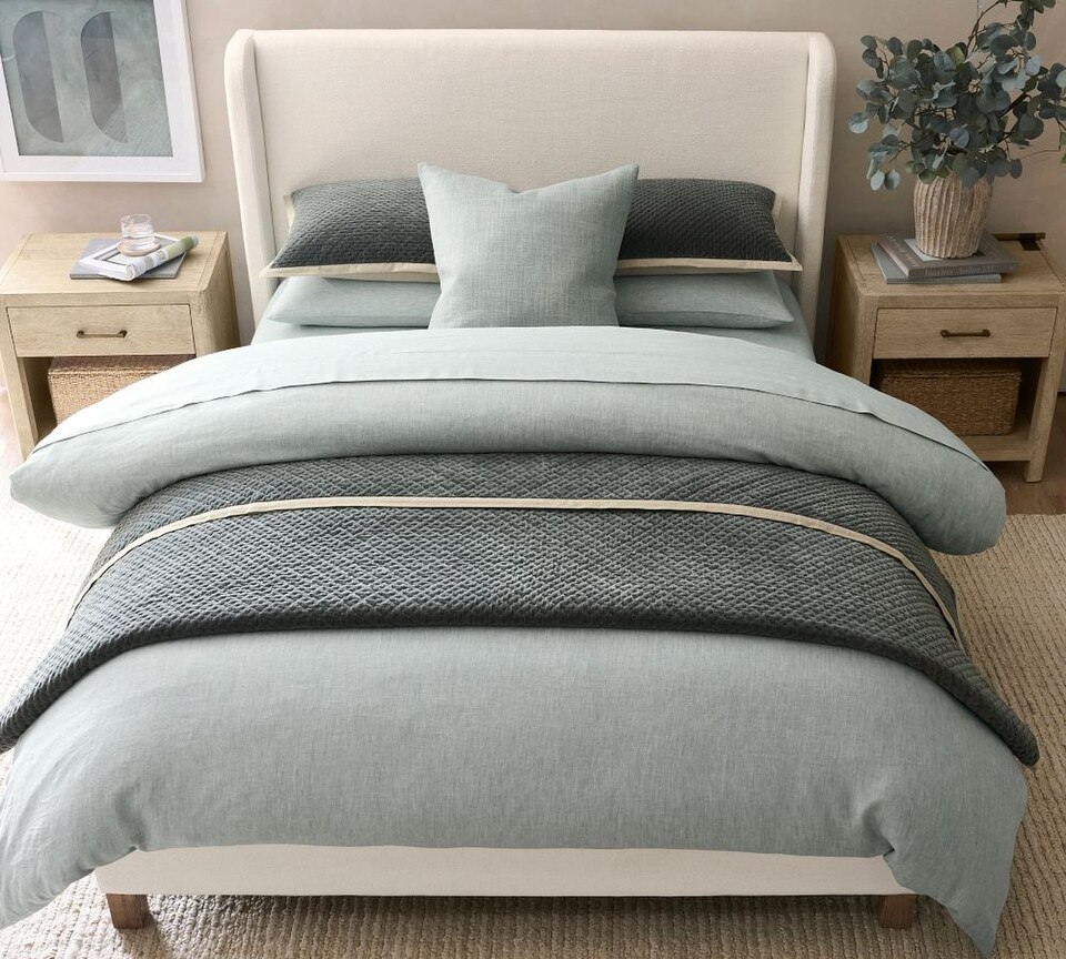 Cross Stitch Velvet Bedspread | Pottery Barn UK