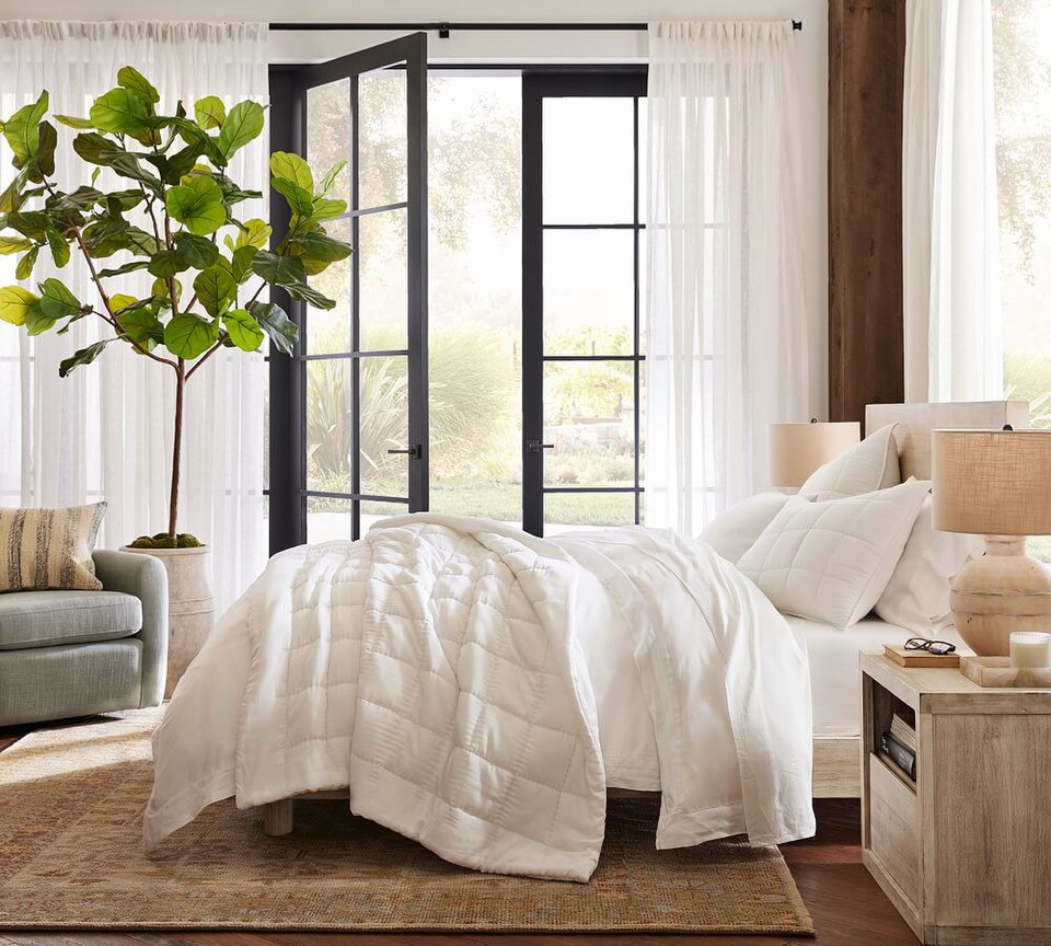 Emery Linen Sheer Curtain | Pottery Barn UK