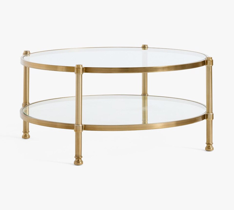 Everson Round Glass Coffee Table (104 cm) | Pottery Barn UK