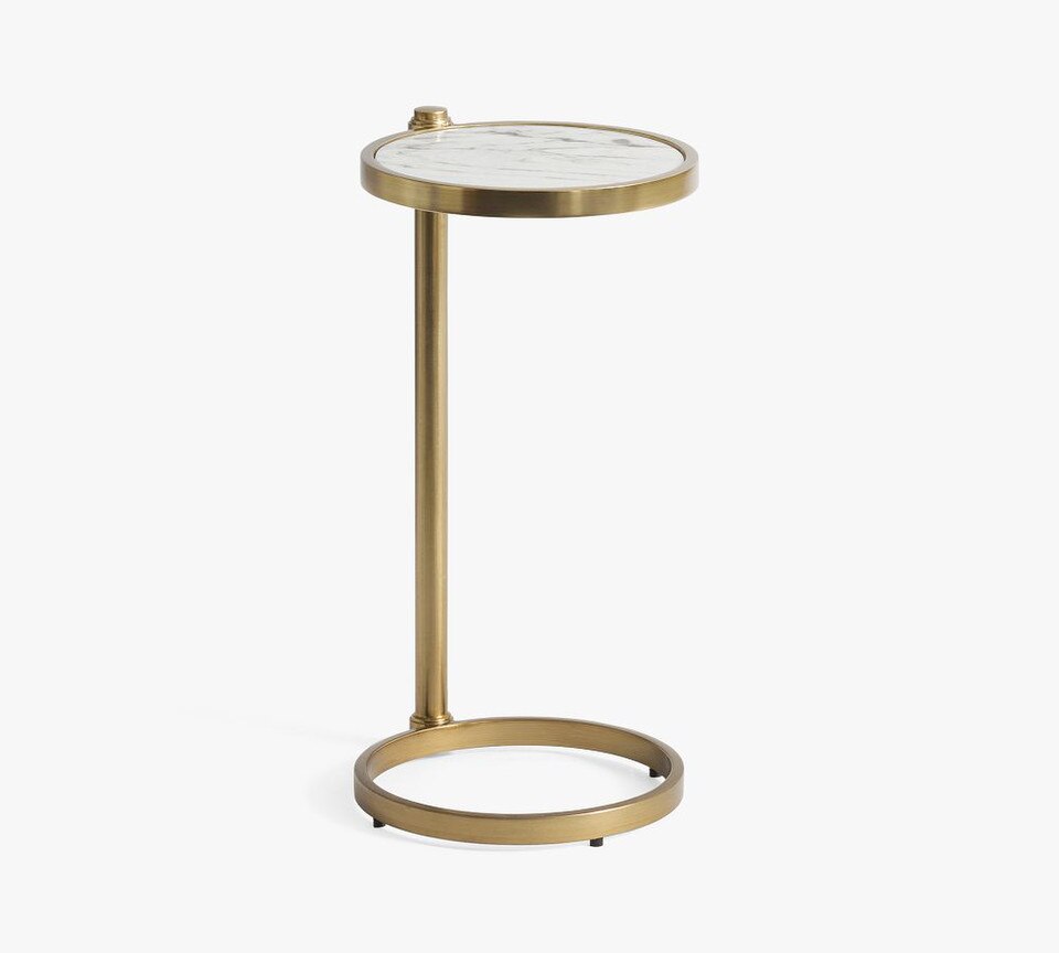 Everson Round Stone C-Table (34 cm) | Pottery Barn UK