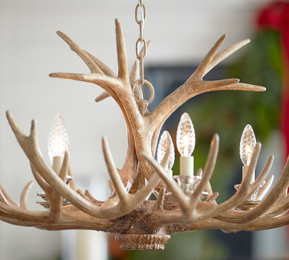 Pottery Barn Antler Chandelier