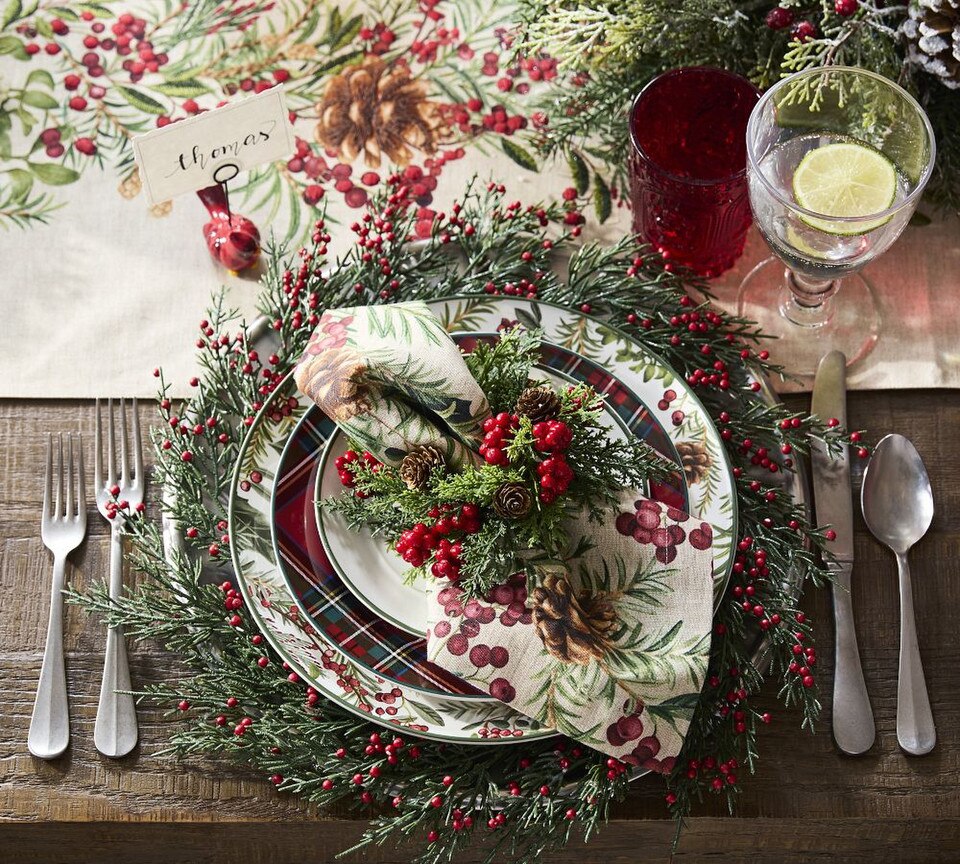 Frosted Juniper Berry Charger Plates | Pottery Barn UK