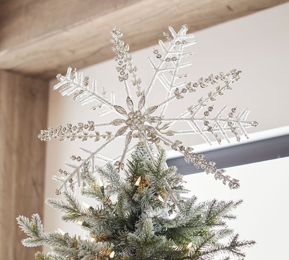Jewelled Snowflake Handcrafted Christmas Tree Topper | Pottery Barn UK