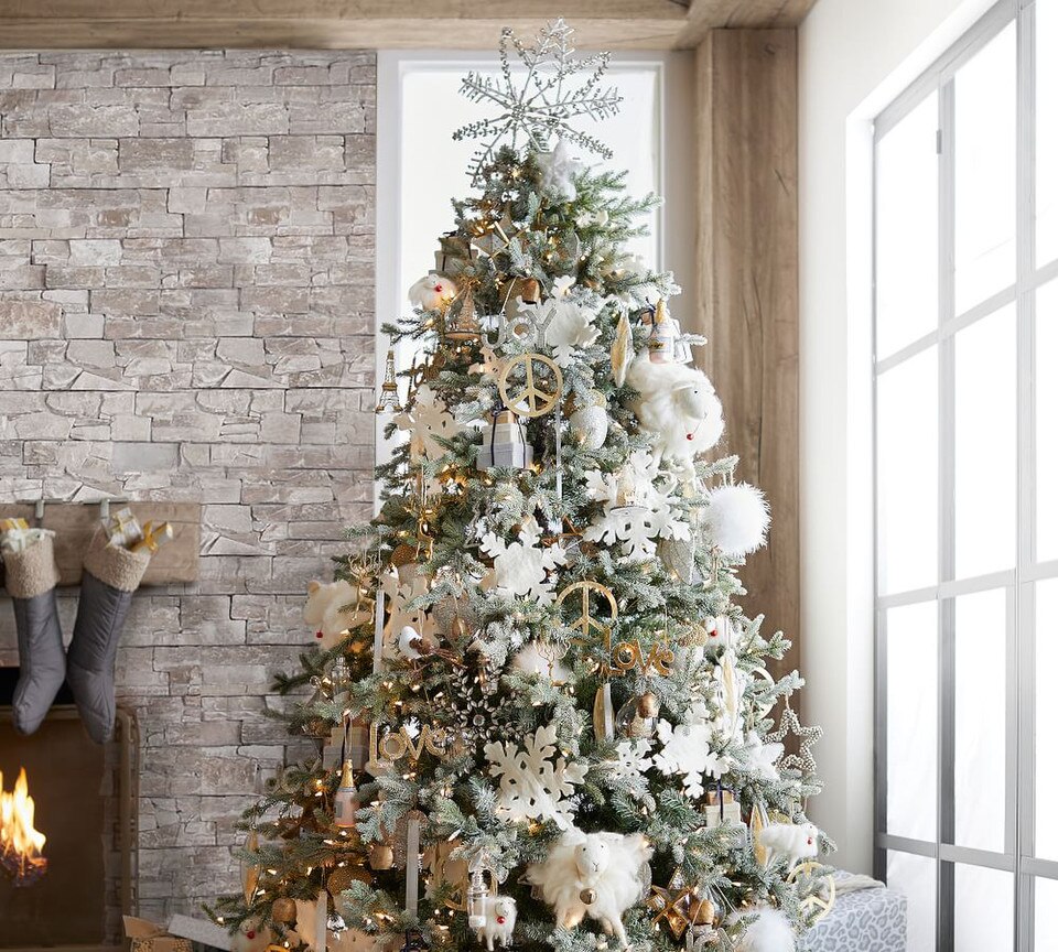 Jewelled Snowflake Handcrafted Christmas Tree Topper | Pottery Barn UK