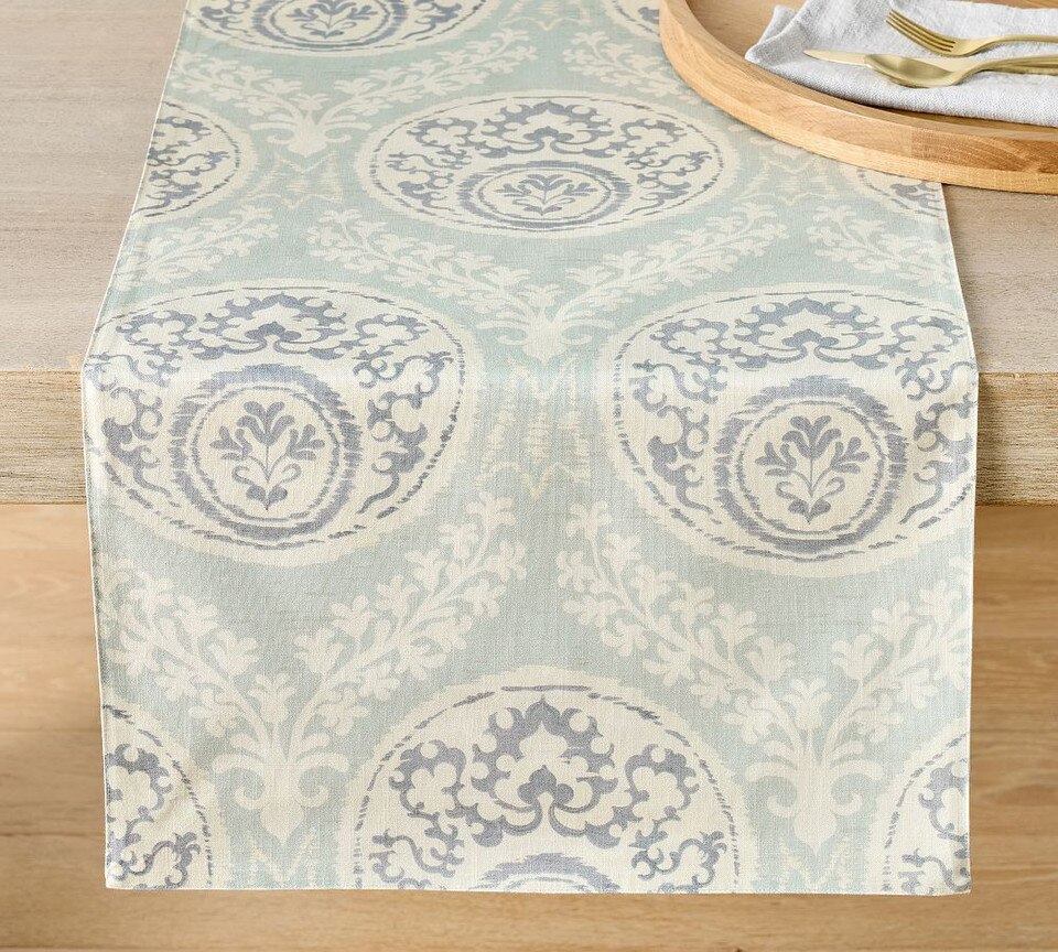 Lena Medallion Organic Cotton Table Runner | Pottery Barn UK