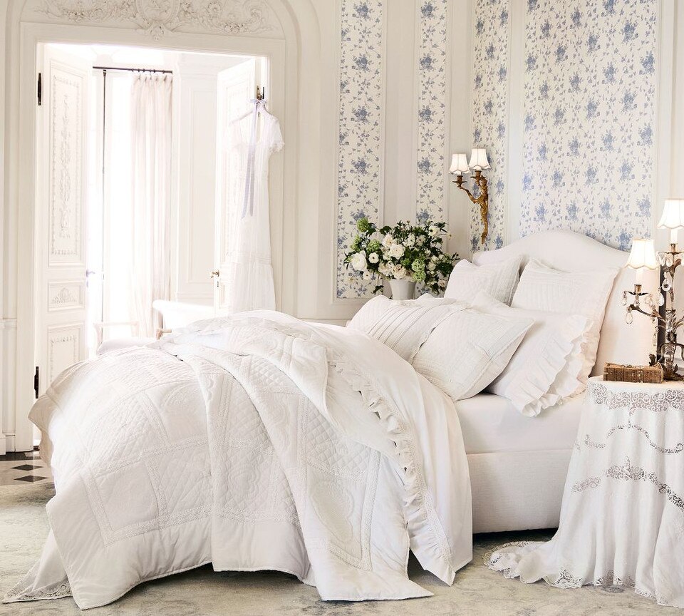 LoveShackFancy Bow Heart Patchwork Bedspread | Pottery Barn UK