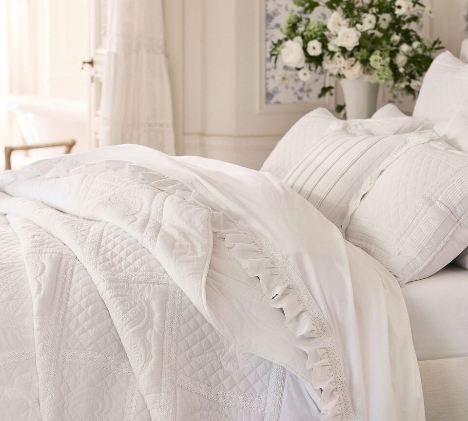 LoveShackFancy Bow Heart Patchwork Bedspread | Pottery Barn UK