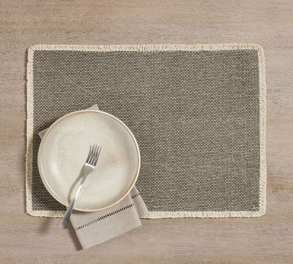 Mason Handwoven Cotton Fringe Place Mats | Pottery Barn UK