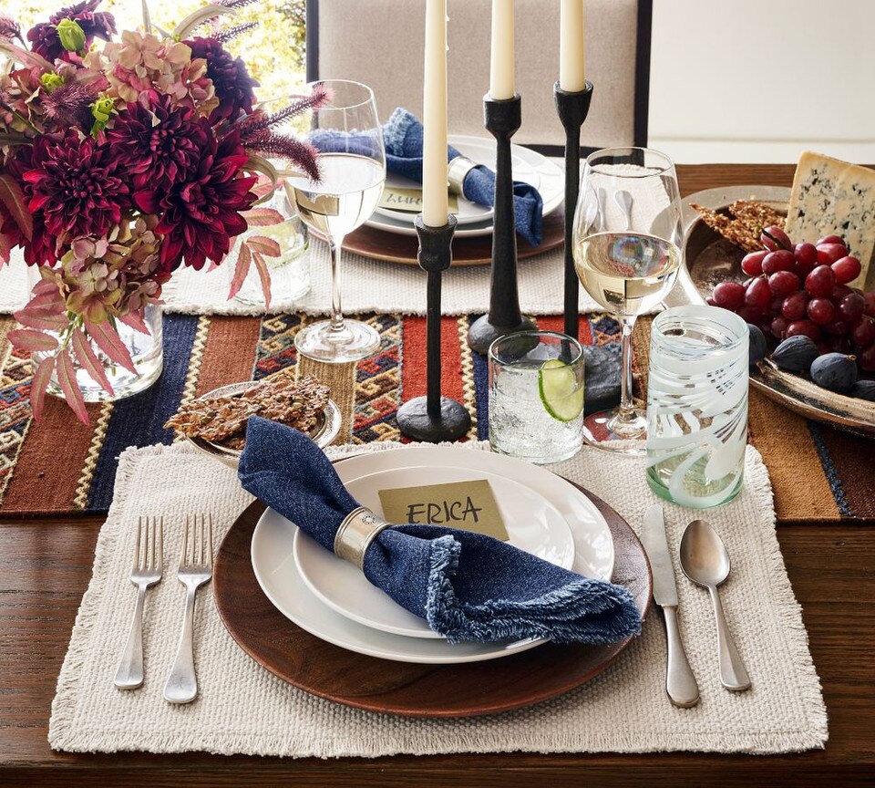 Mason Handwoven Cotton Fringe Place Mats | Pottery Barn UK