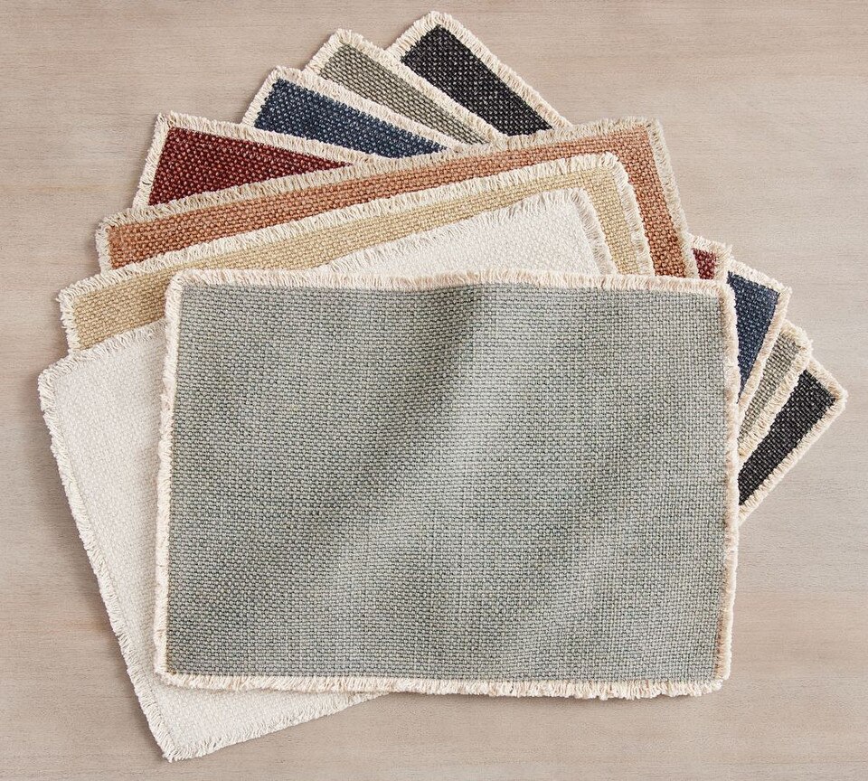 Mason Handwoven Cotton Fringe Place Mats | Pottery Barn UK