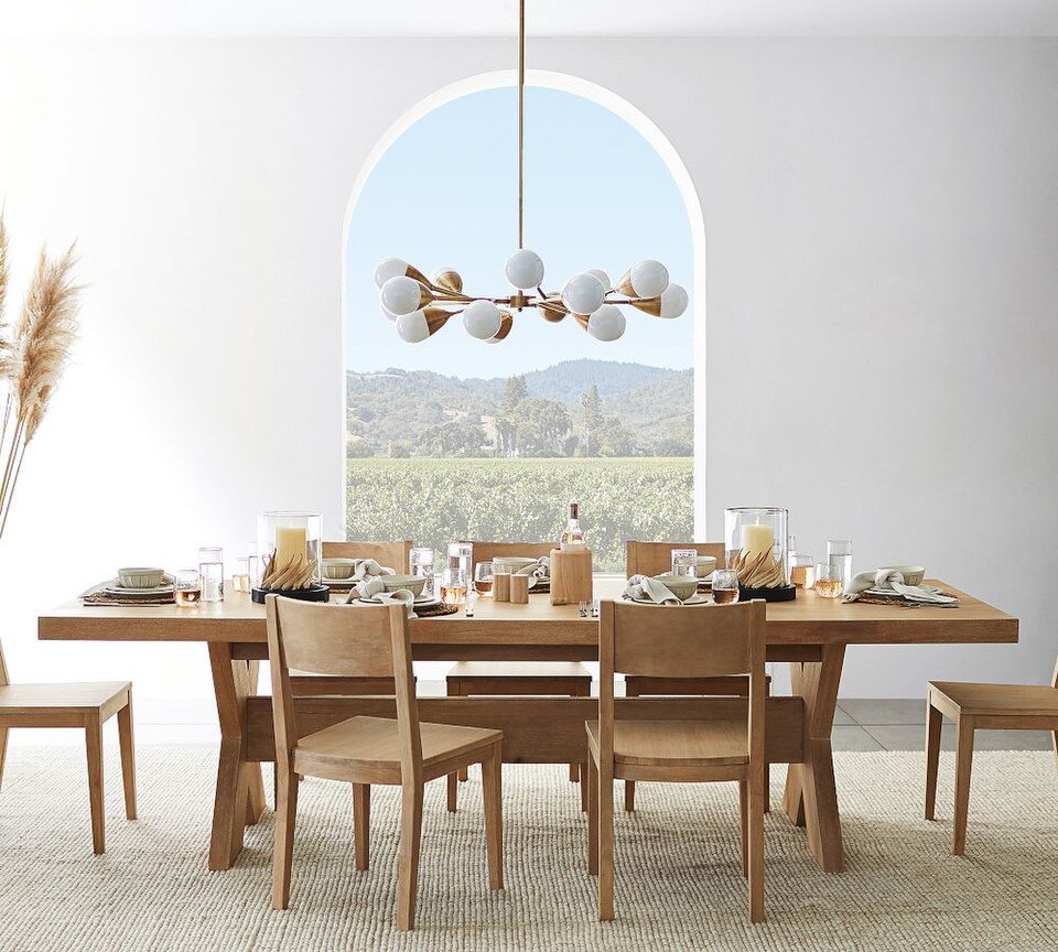 Modern Farmhouse Extending Dining Table (239 cm - 284 cm) | Pottery Barn UK