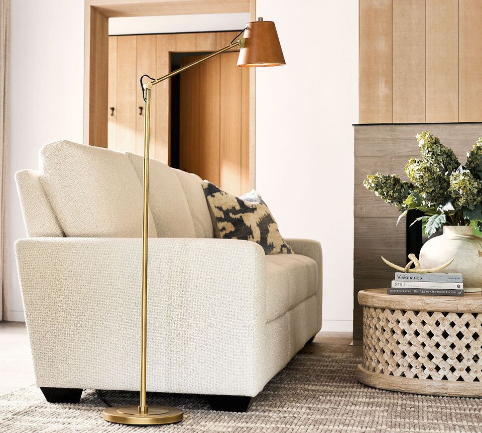 Parker Leather Task Floor Lamp (170 cm) | Pottery Barn UK