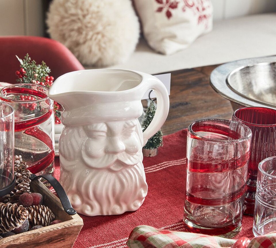 Red Ribbon Handcrafted Drinking Glasses | Pottery Barn UK