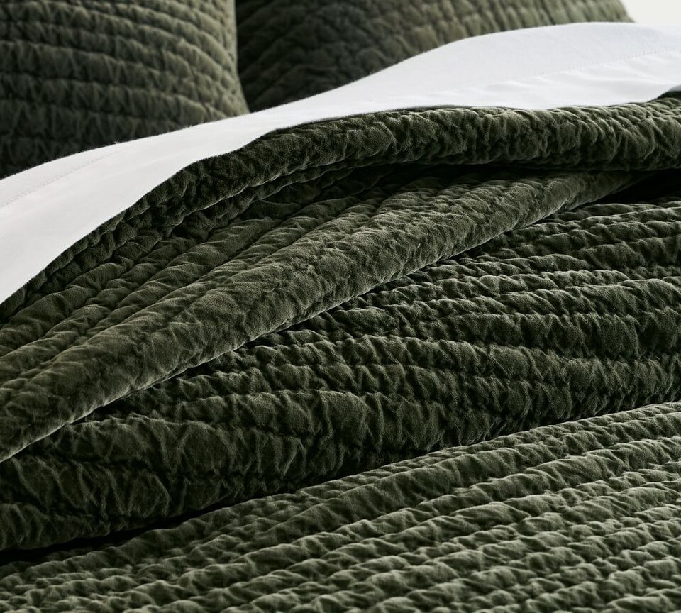 Washed Velvet Handcrafted Bedspread | Pottery Barn UK