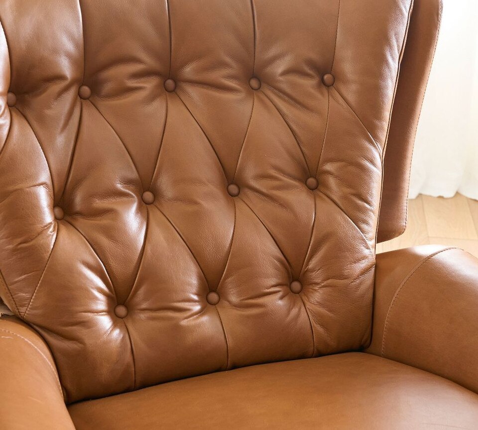 Wells Tufted Leather Swivel Recliner | Pottery Barn UK