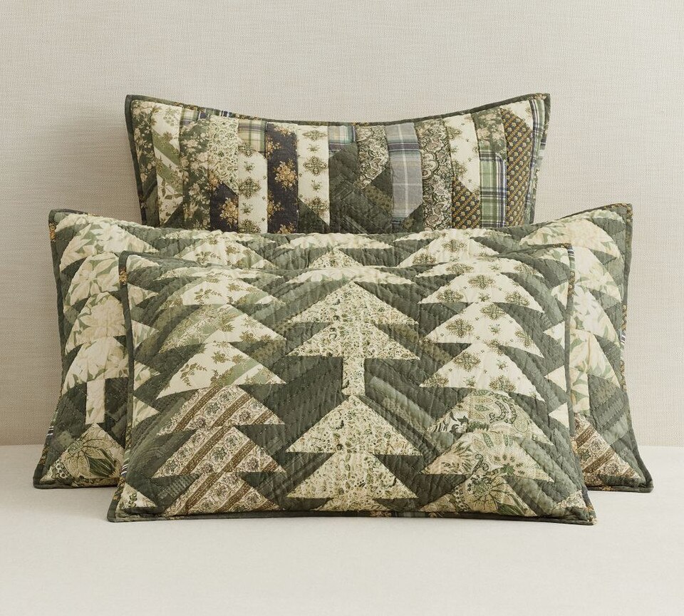 Winter Spruce Quilted Pillowcase | Pottery Barn UK