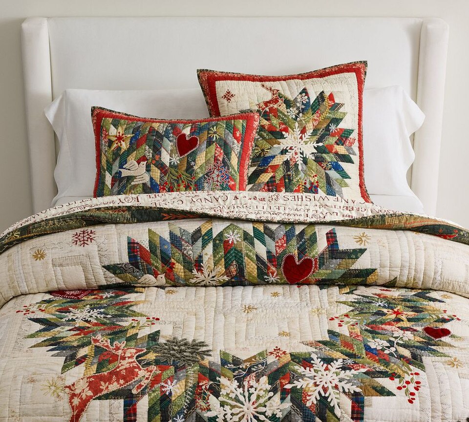 Winter Wreath Bedspread | Pottery Barn UK