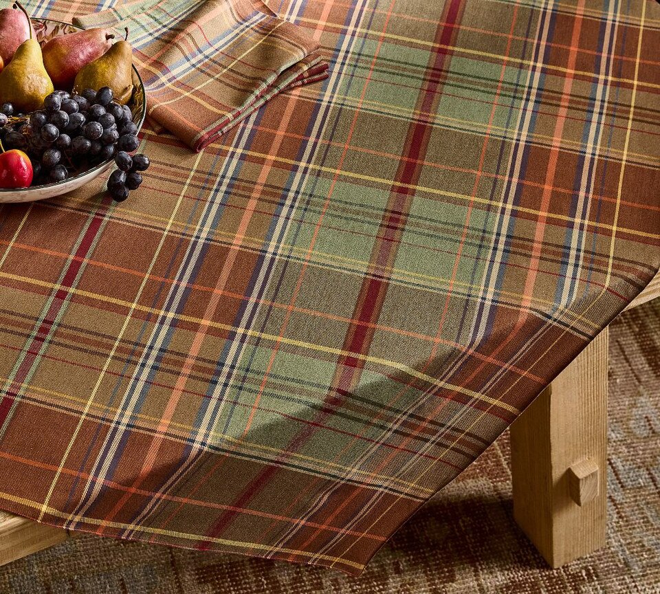 Woodrow Plaid Cotton Table Throw | Pottery Barn UK